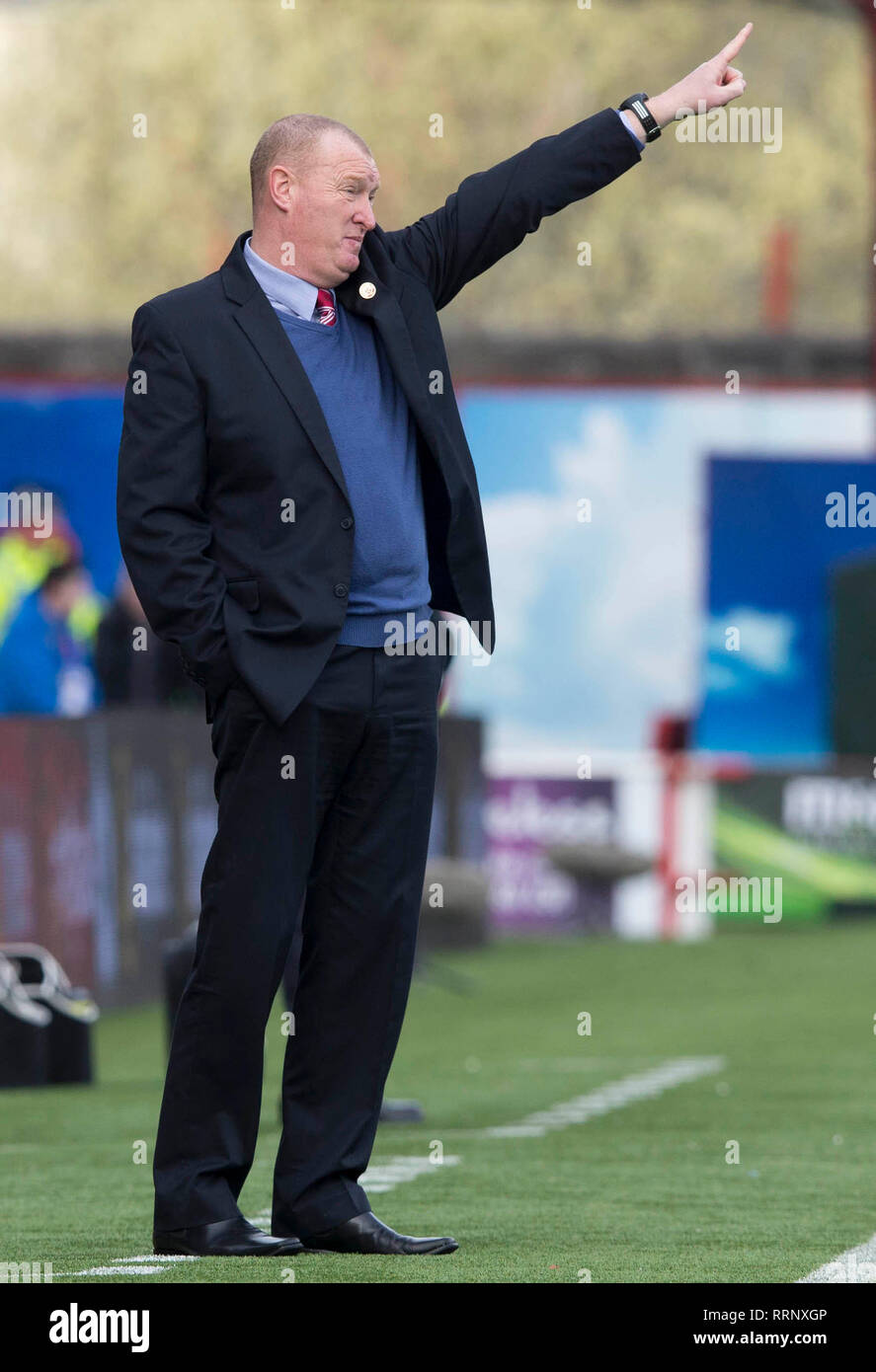 Hamilton manager Brian Rice during the Scottish Premiership match at ...