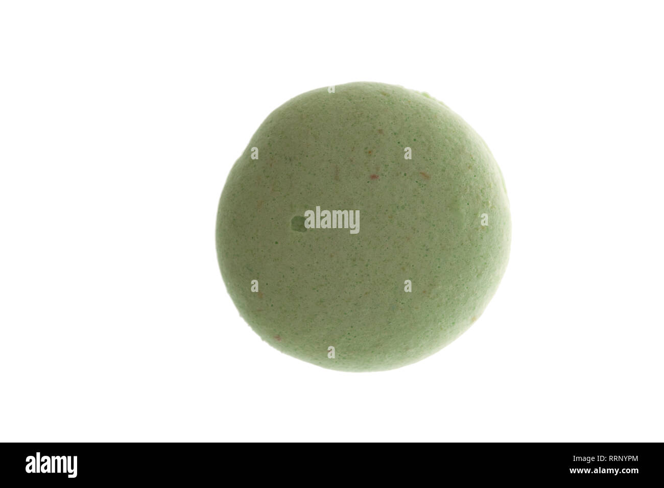 Single french green macaroon isolated on white background. Delicious ...