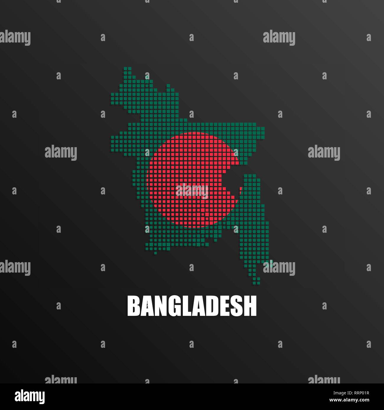 Vector illustration of abstract halftone map of Bangladesh made of ...