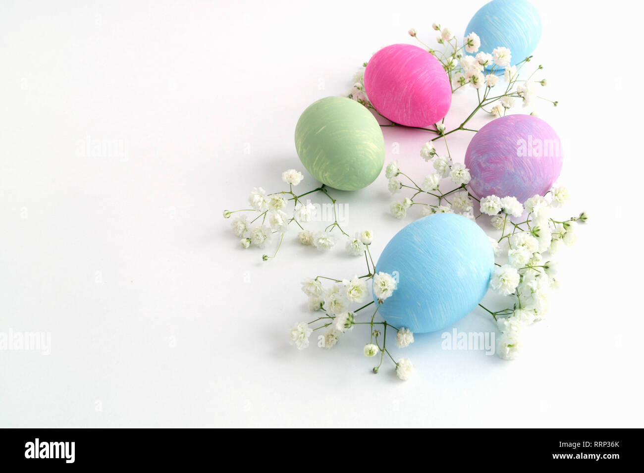 Easter color painted eggs on a white background Stock Photo - Alamy