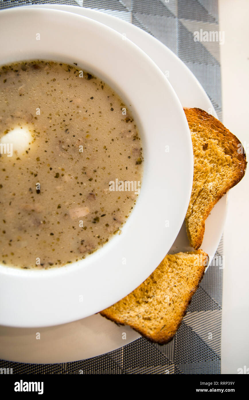 Soup, Wawel castle cafe, Krakow, Poland Stock Photo - Alamy