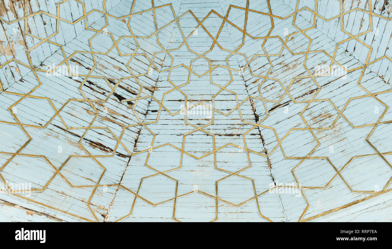 ancient Asian mosaic made of wood. elements of Oriental ornament Stock ...