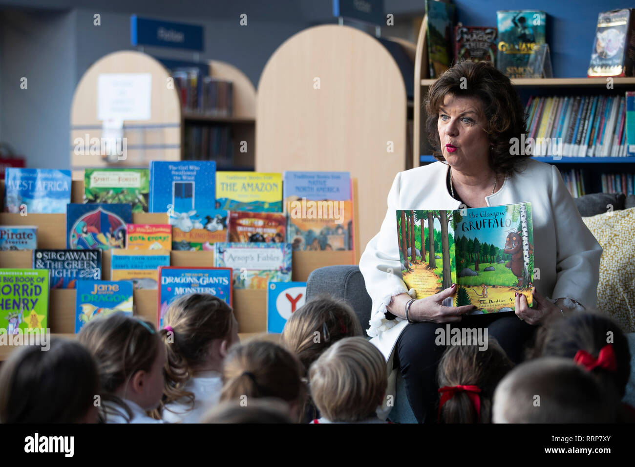 Actress Elaine C Smith during a visit to Hermitage Park Primary in ...