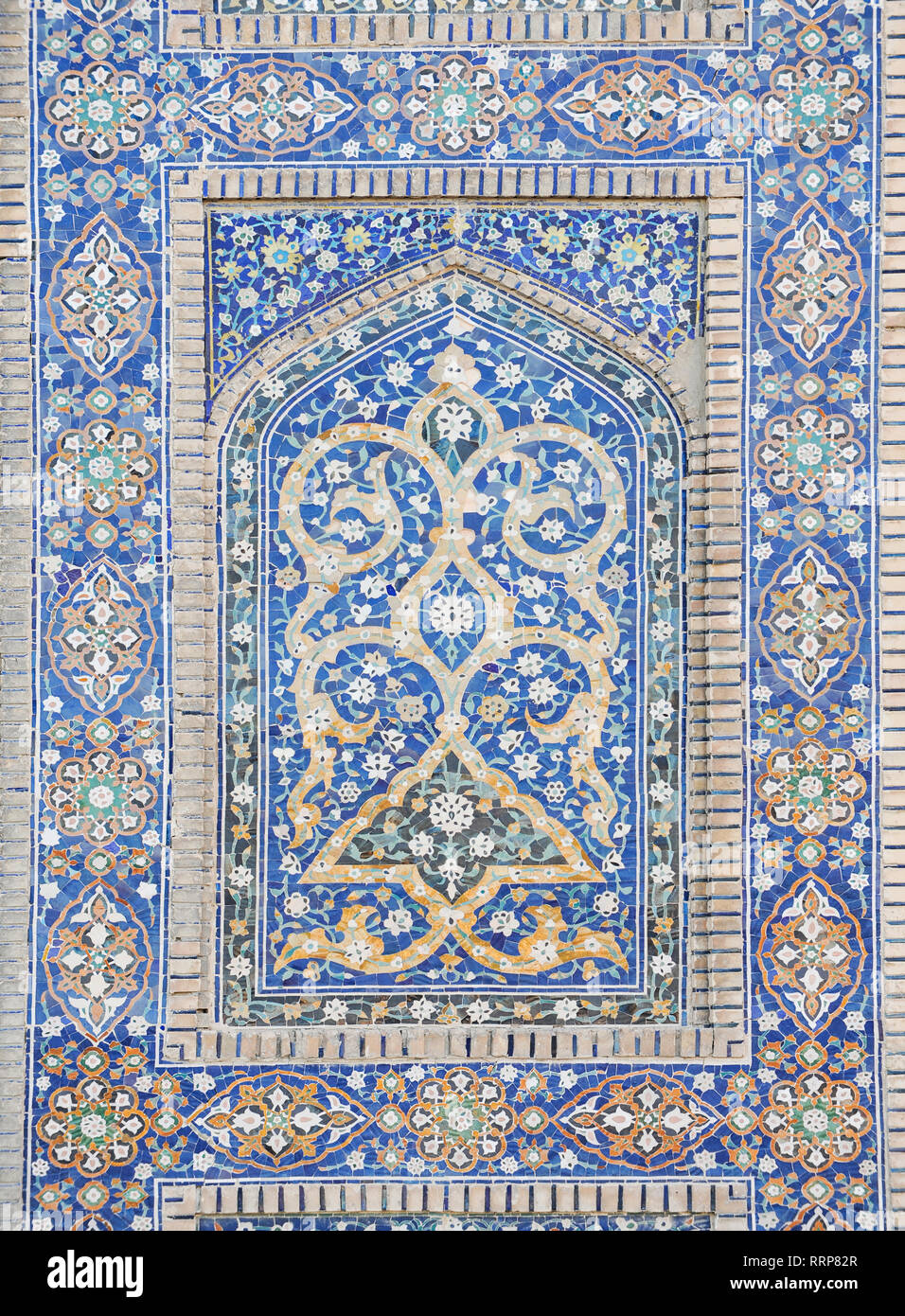 asian old ceramic mosaic. elements of oriental ornament on ceramic ...