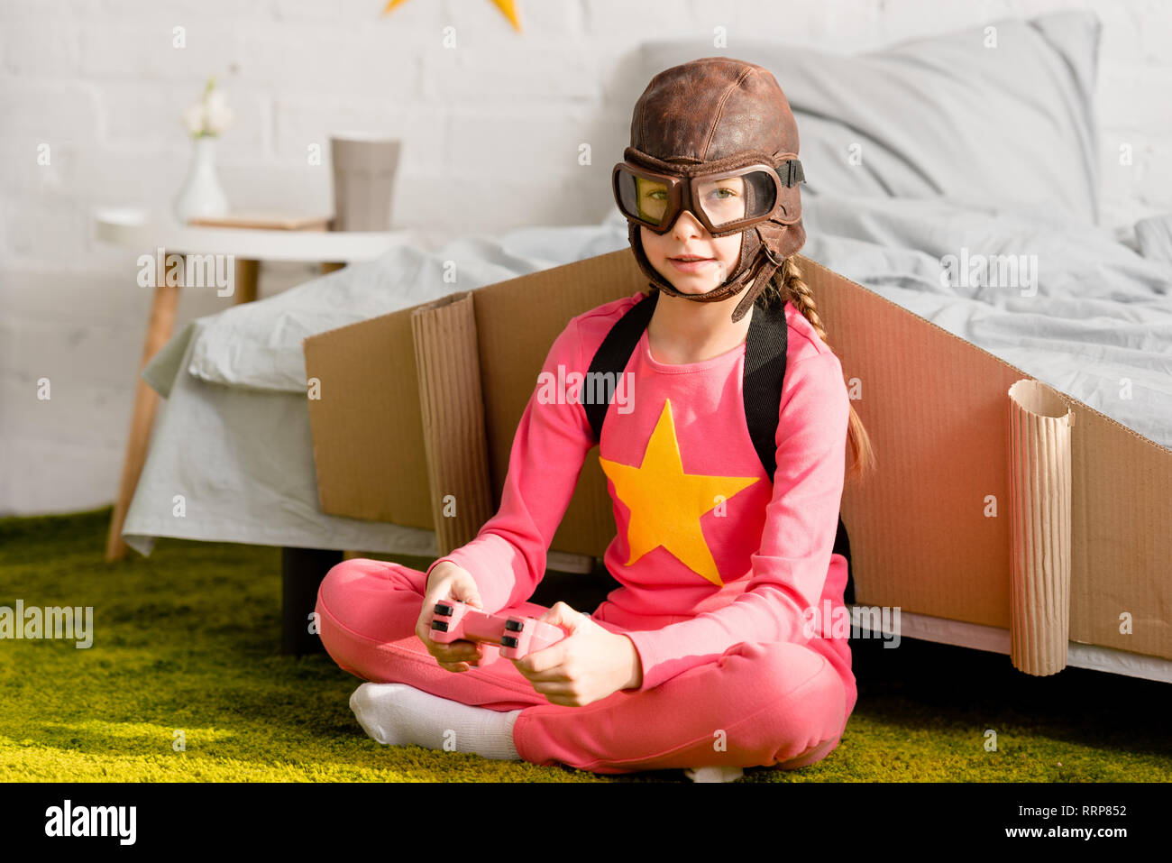 Cute girl flight helmet hi-res stock photography and images - Alamy