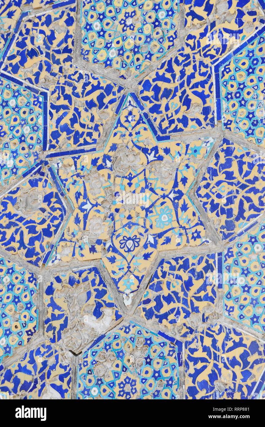 asian old ceramic mosaic. elements of oriental ornament on ceramic ...