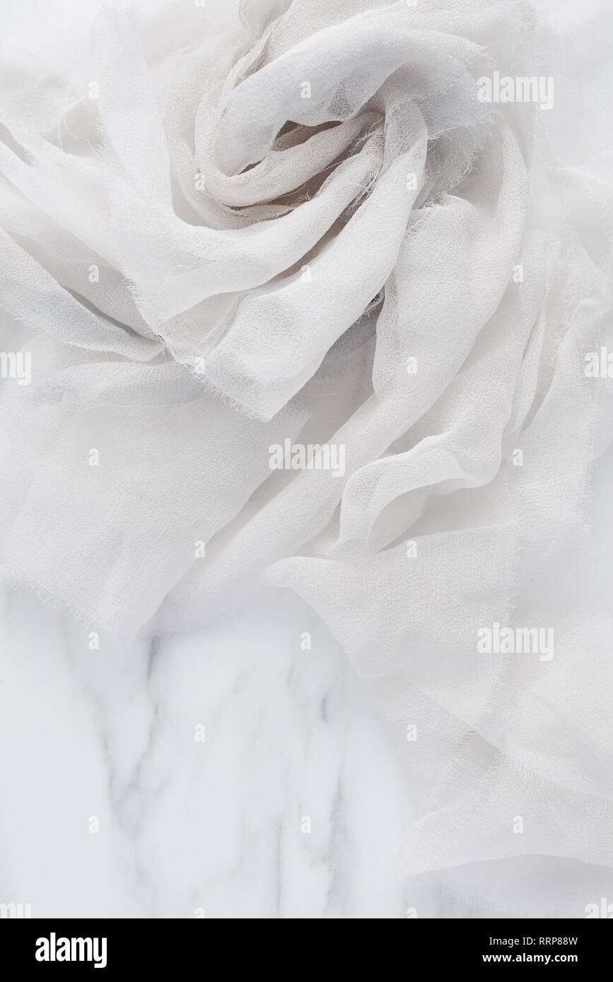 White and gray wrinkled silk. Air folds. Silk fabric texture for ...