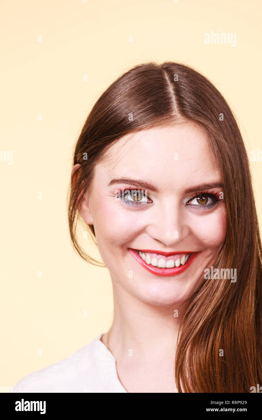 Positive emotions, natural beauty, face expressions concept. Attractive ...