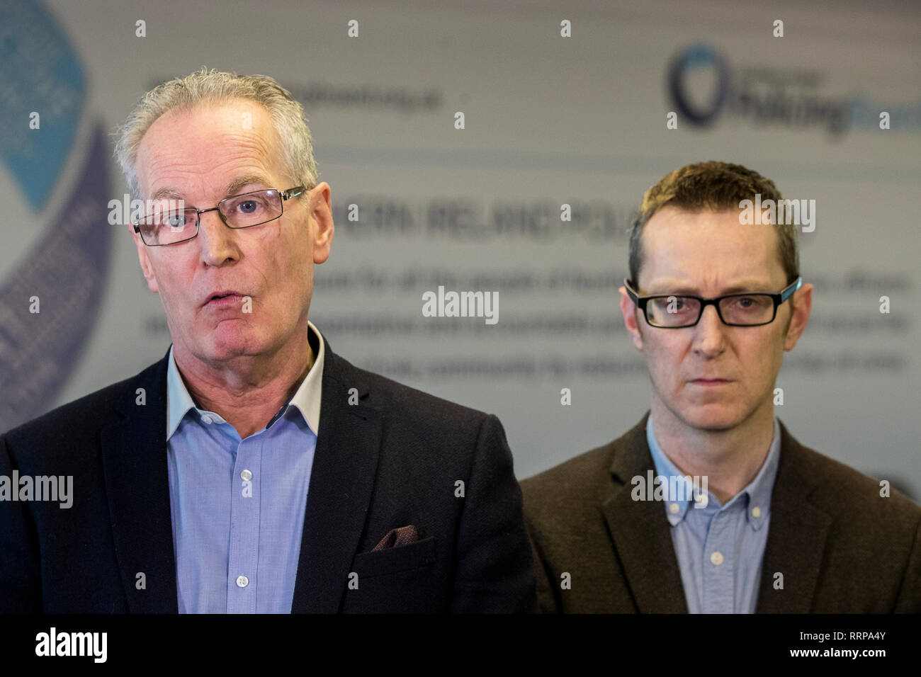Sinn Fein Policing Board members Gerry Kelly (left) and Philip McGuigan ...