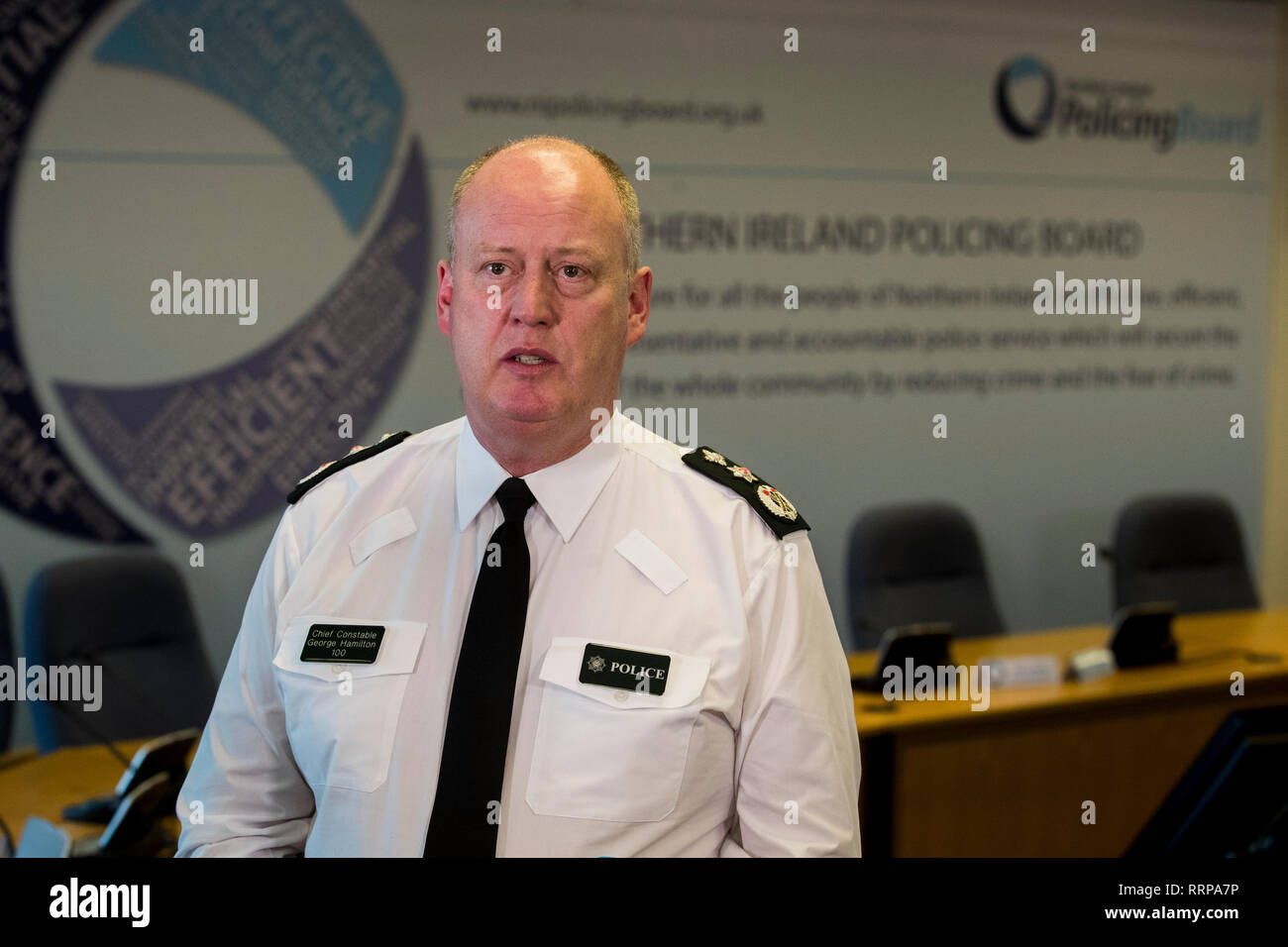 Psni chief constable george hamilton during hi-res stock photography ...