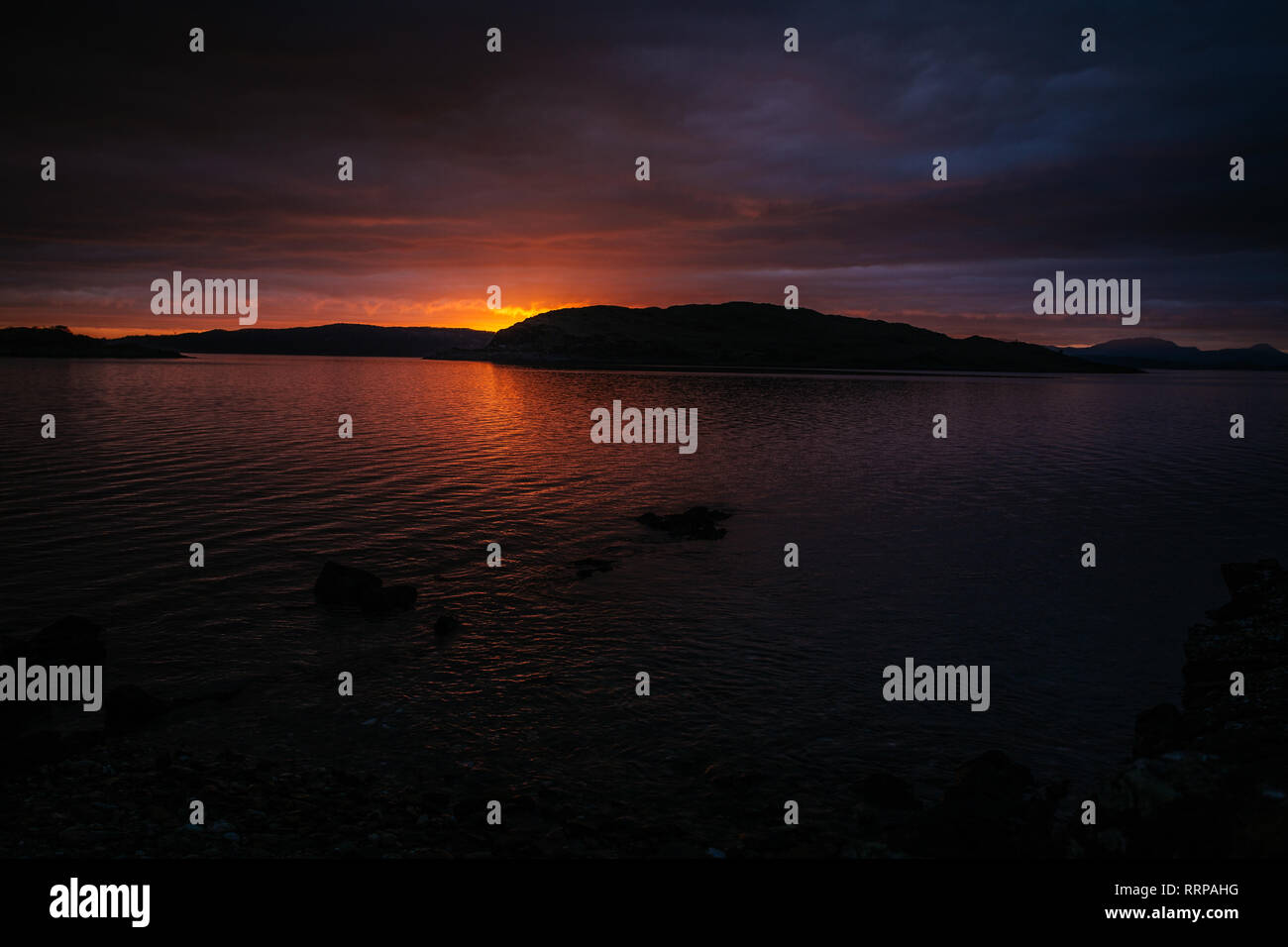 Amazing sunset over Scottish Islands Stock Photo - Alamy