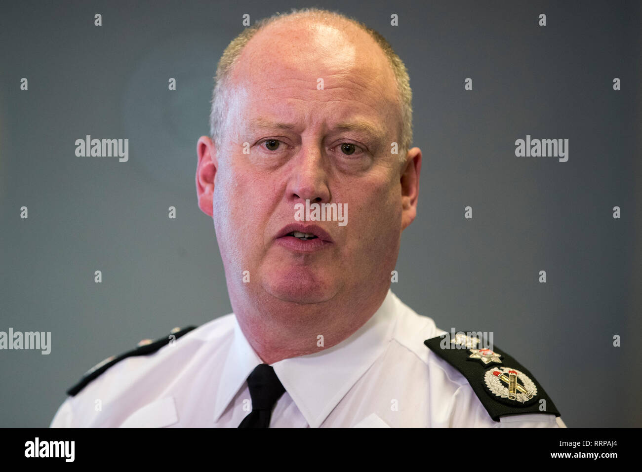 PSNI Chief Constable George Hamilton during a press conference at the ...