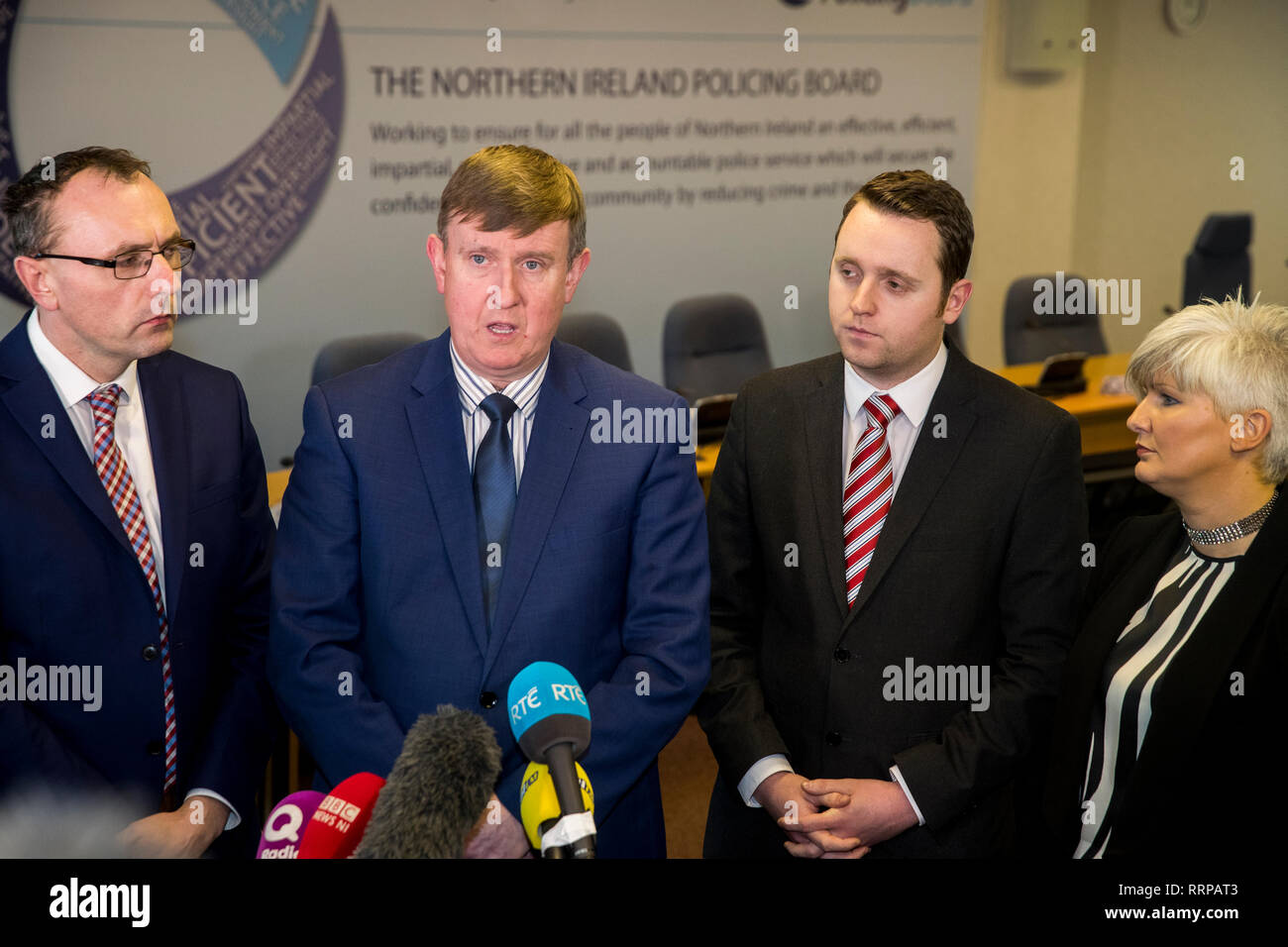 (Left to right) DUP Policing Board members Keith Buchanan, Mervyn ...