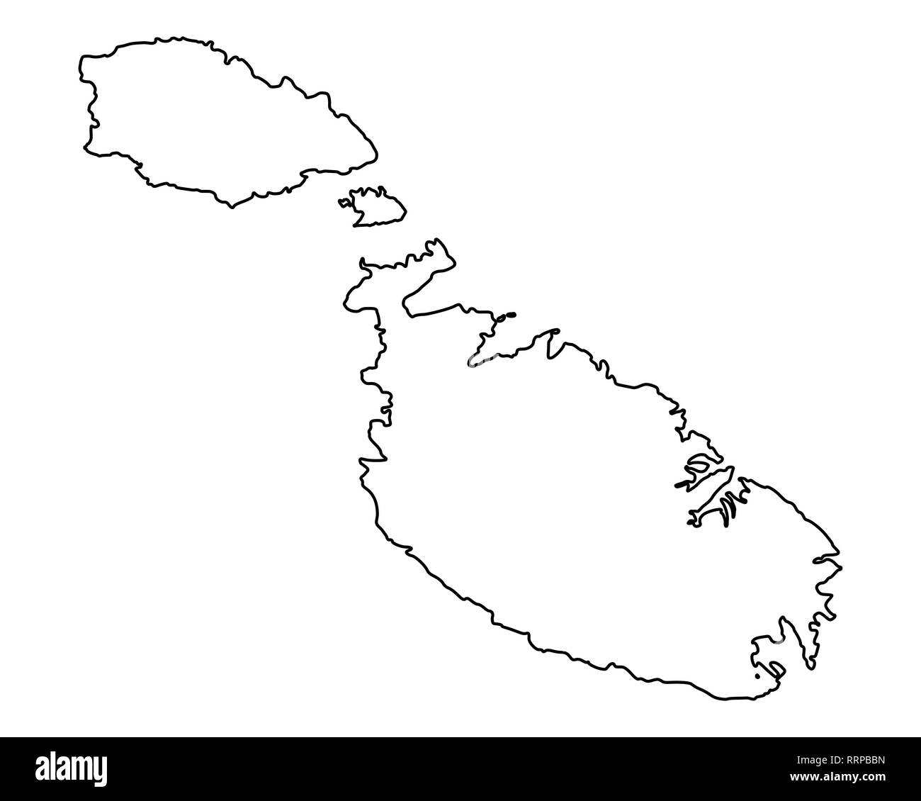 Map of Malta Stock Photo - Alamy