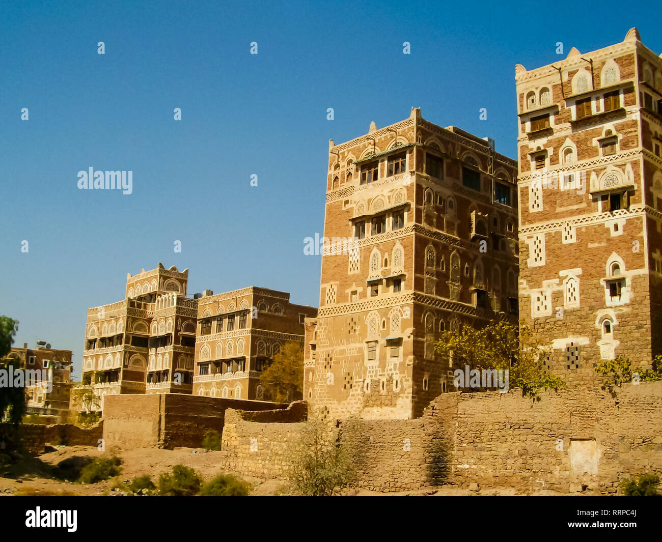 City of Sana'a, streets and buildings of the city in Yemen, sights and ...