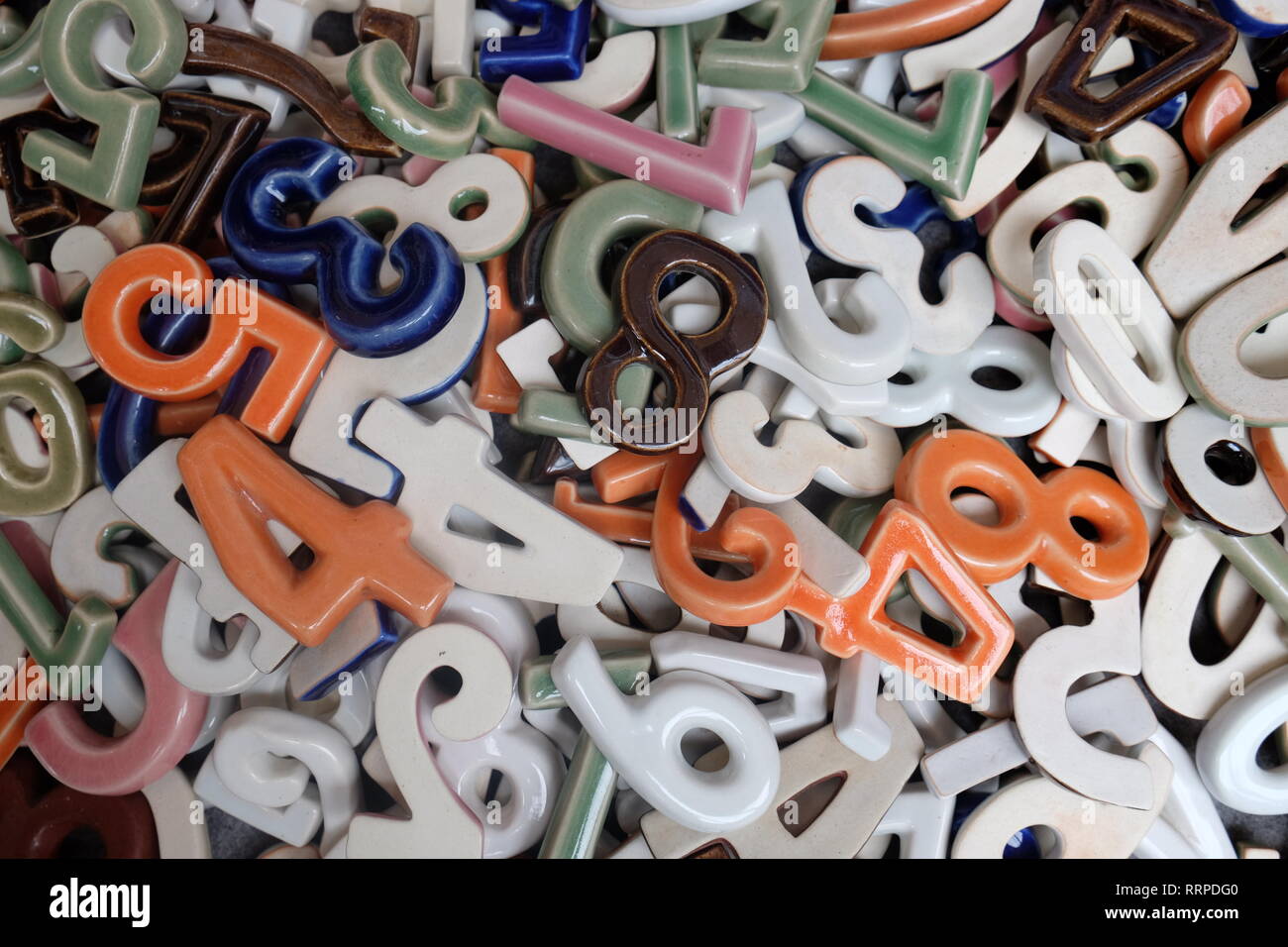 Colorful ceramic font number Stock Photo - Alamy
