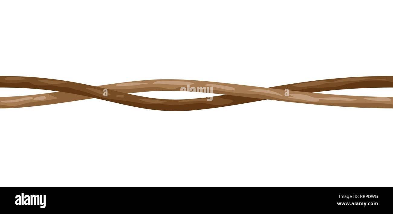 Twisted wild liana branch seamless pattern. Jungle vines plant Stock ...