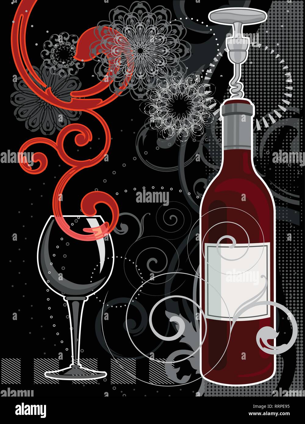 Old wine glass red Stock Vector Images - Alamy