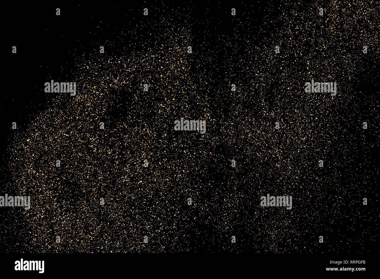 Gold Glitter Texture Isolated On Black. Amber Particles Color ...
