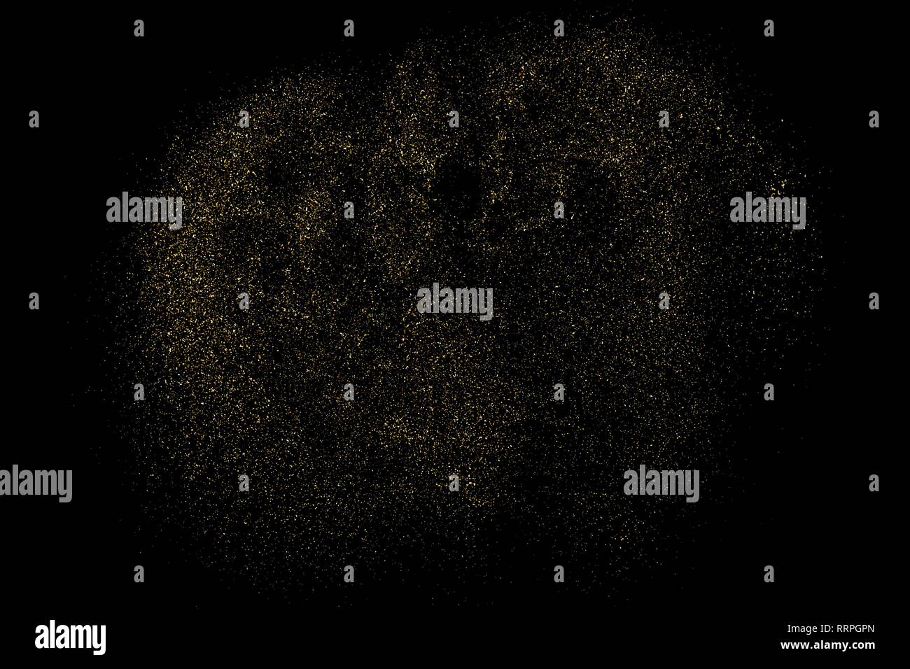 Gold Glitter Texture Isolated On Black. Amber Particles Color ...