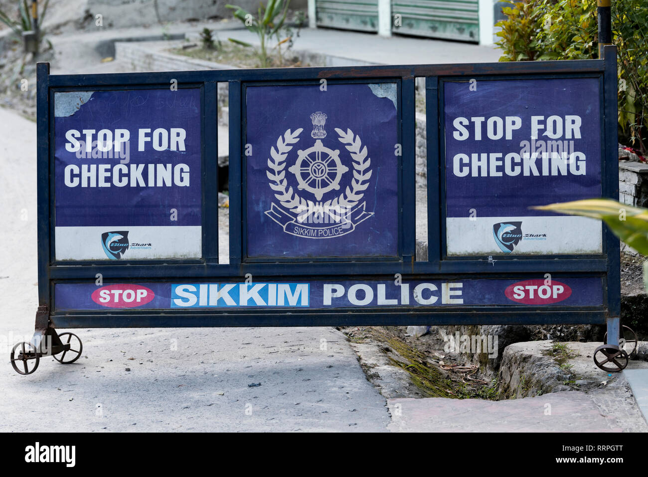 Close-up of check post at Sikkim-West Bengal Border, India Stock Photo ...