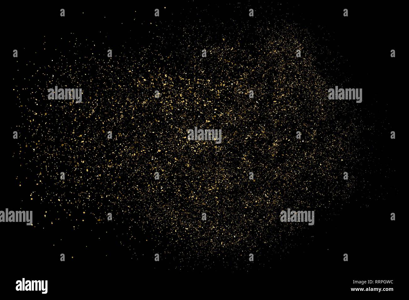Gold Glitter Texture Isolated On Black. Amber Particles Color ...