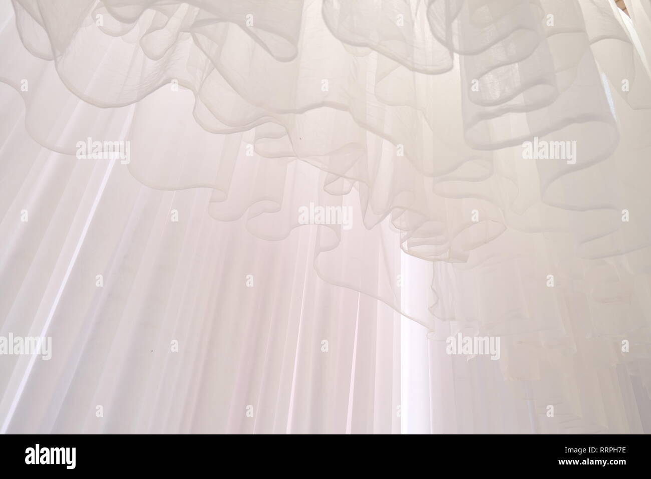 White curtain home interior background Stock Photo - Alamy