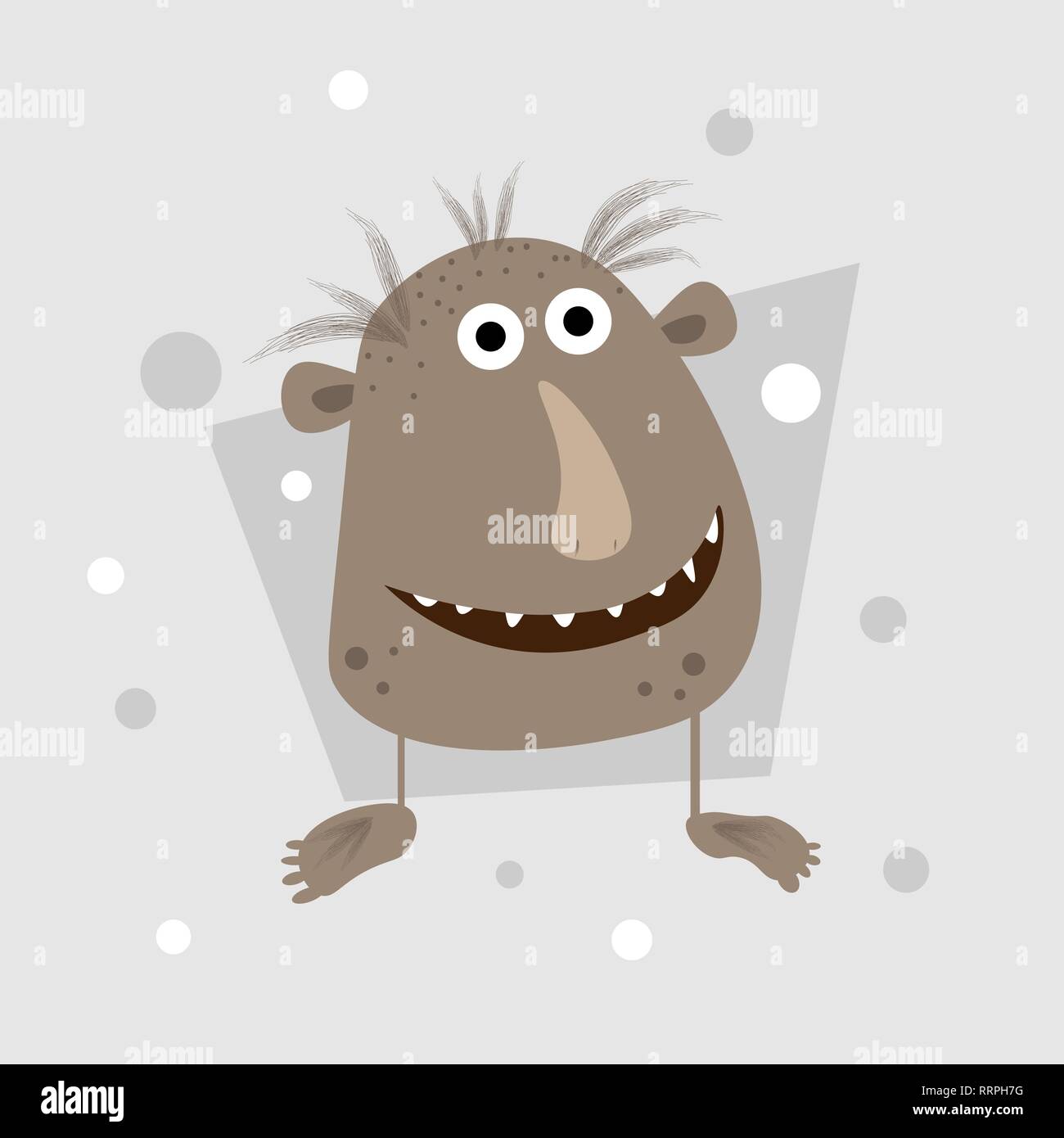 Happy cool cartoon fat monster. vector monster character 10 eps Stock ...