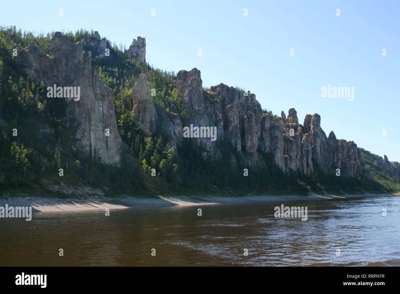 Lena pillars, Nature of Eastern Siberia, traces of Siberian ladders ...