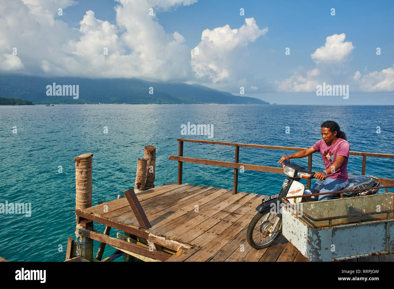 jetty of the Panuba Inn Resort in Tioman island, Malaysia Stock Photo ...