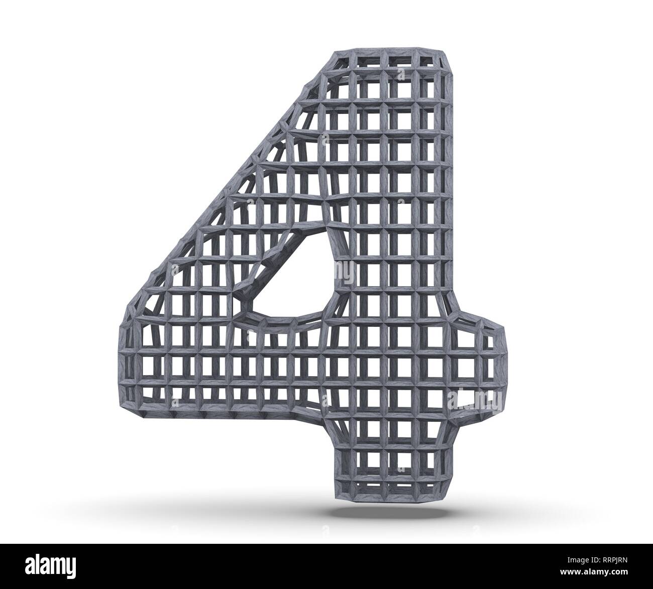 3D rendering concrete number 4 four. 3D render Illustration Stock Photo ...