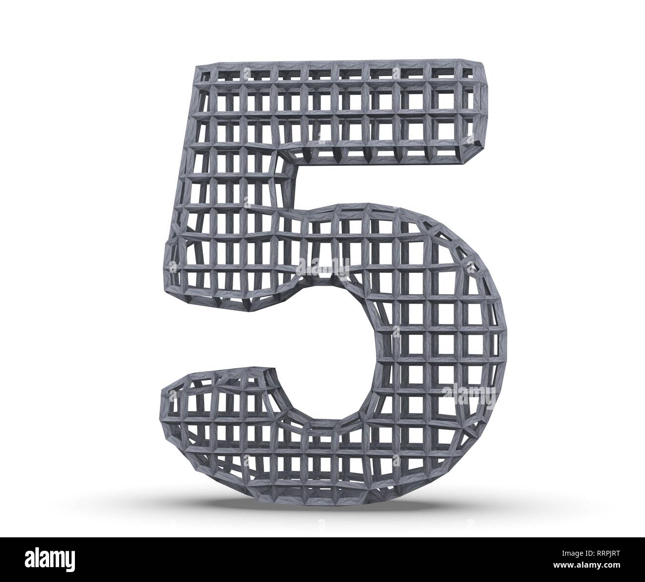 3D rendering concrete number 5 five. 3D render Illustration Stock Photo ...