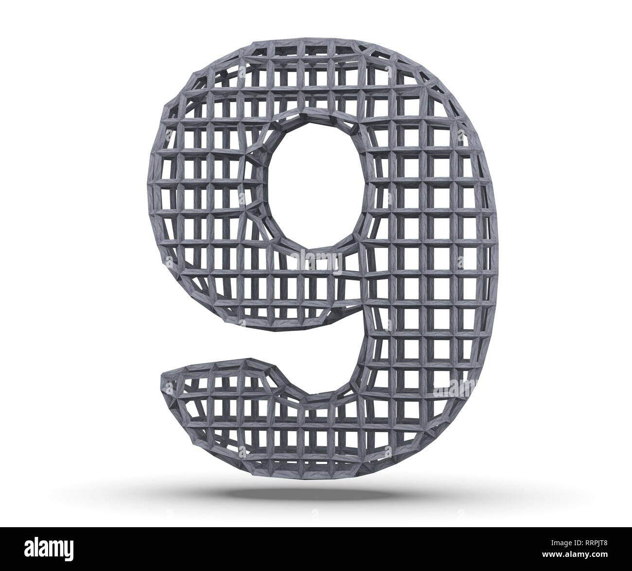 3D rendering concrete number 9 nine. 3D render Illustration Stock Photo ...