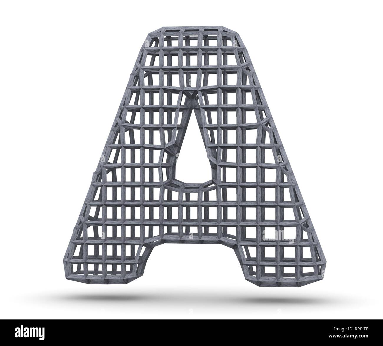 Concrete Capital Letter - A isolated on white background. 3D render ...