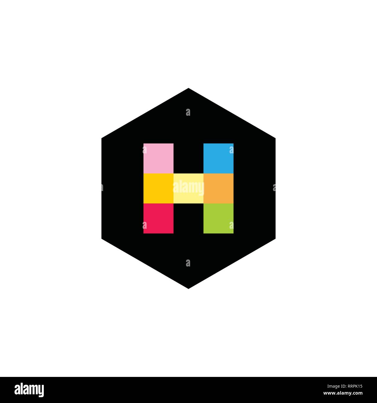letter h colorful pixel simple logo Stock Vector Image & Art - Alamy