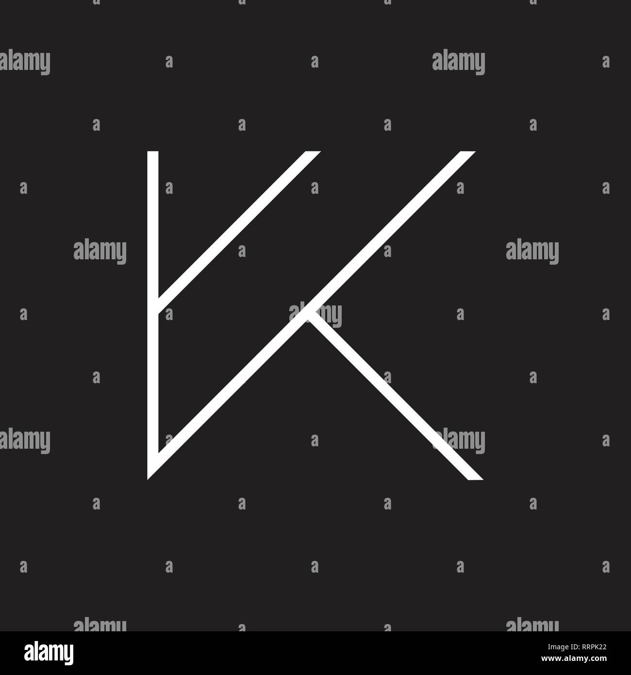 letter k simple geometric thin lines logo vector Stock Vector Image ...