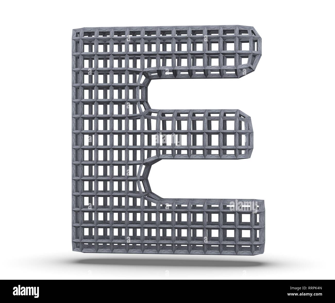 Concrete Capital Letter - E isolated on white background. 3D render ...