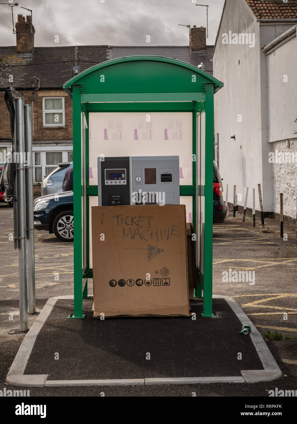 Taunton, Somerset, England, UK - October 02, 2018: A ticket machine out ...