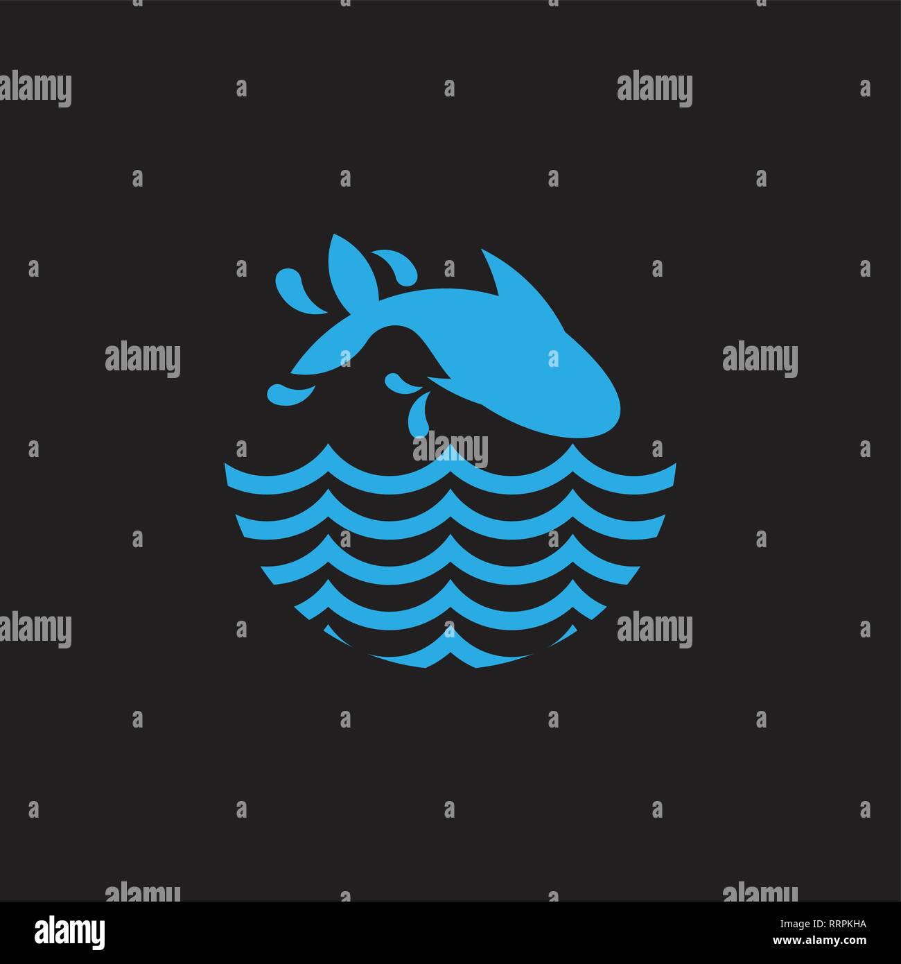 simple geometric jumping fish splash design logo Stock Vector Image ...