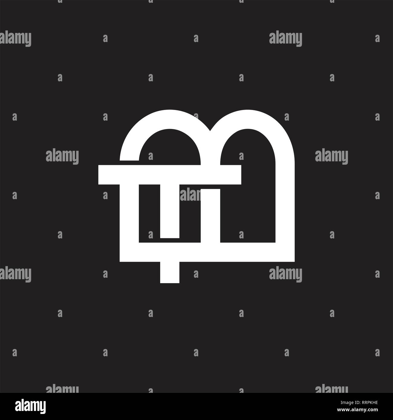 abstract letters mt simple linked geometric logo Stock Vector Image ...