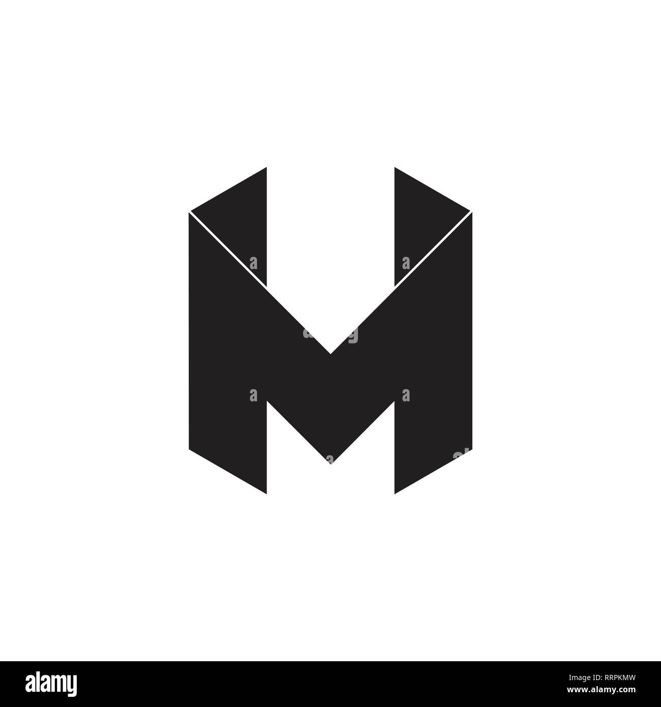letter m simple geometric logo vector Stock Vector Image & Art - Alamy