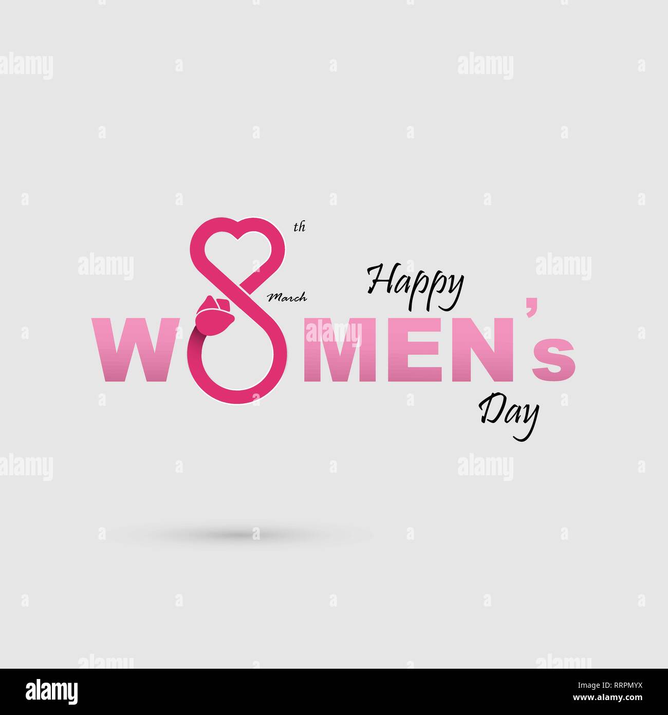 Creative 8 March logo vector design with international women's day icon ...