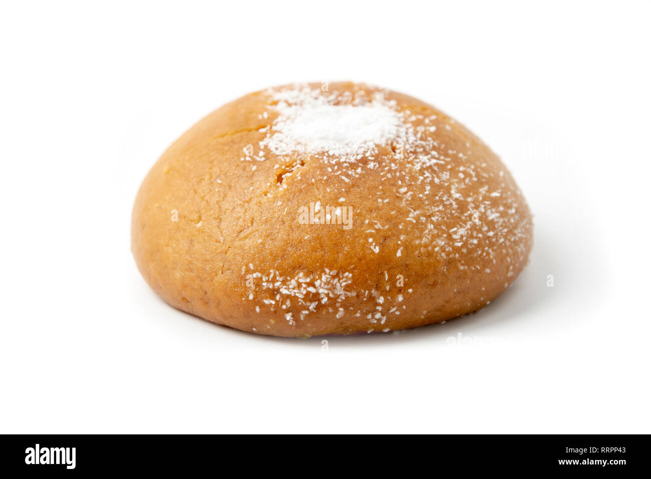 Şekerpare (turkish soft ball of almond based pastry) on a white ...
