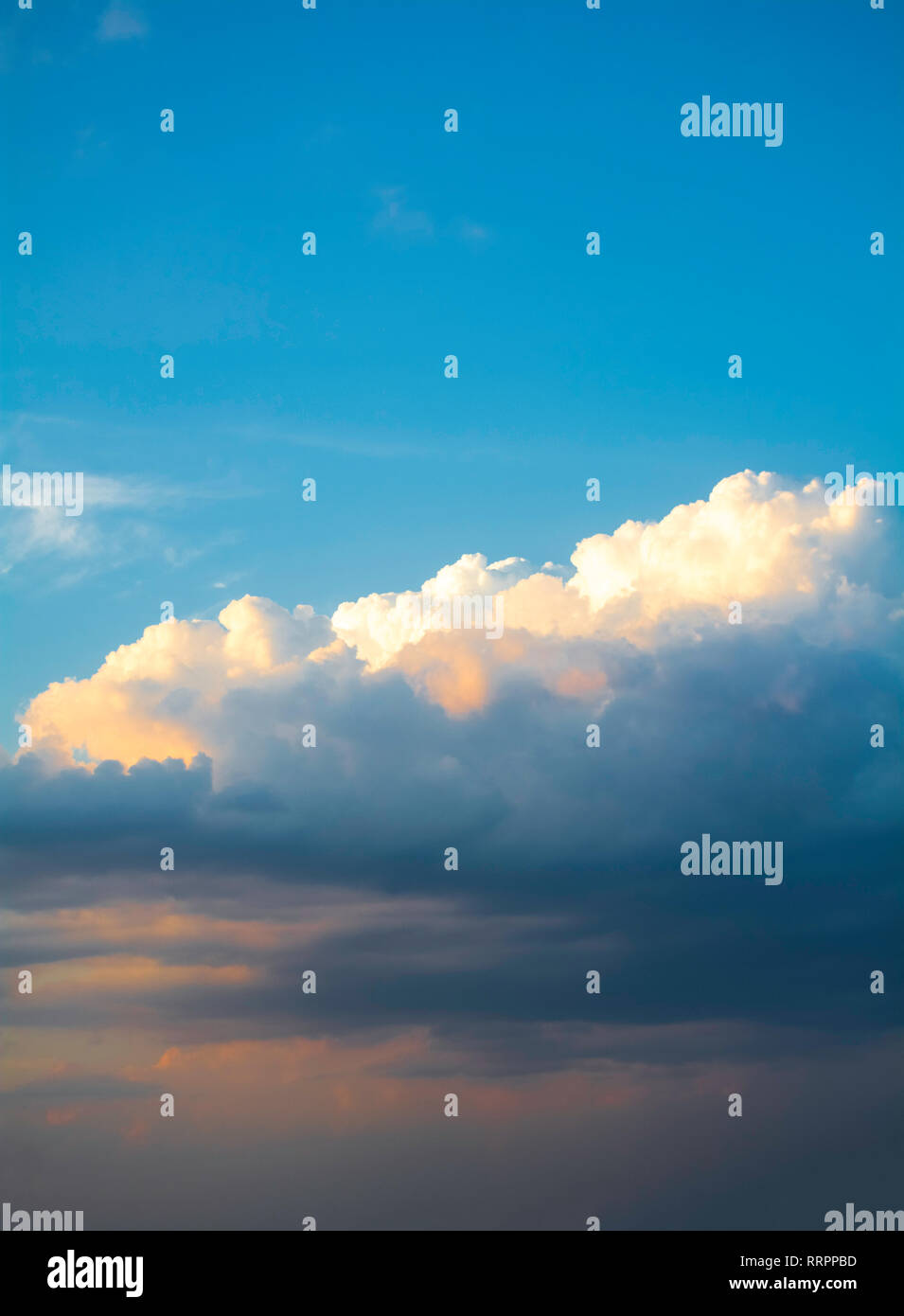 Vertical image of dramatic stormy clouds with clear high sky Stock ...