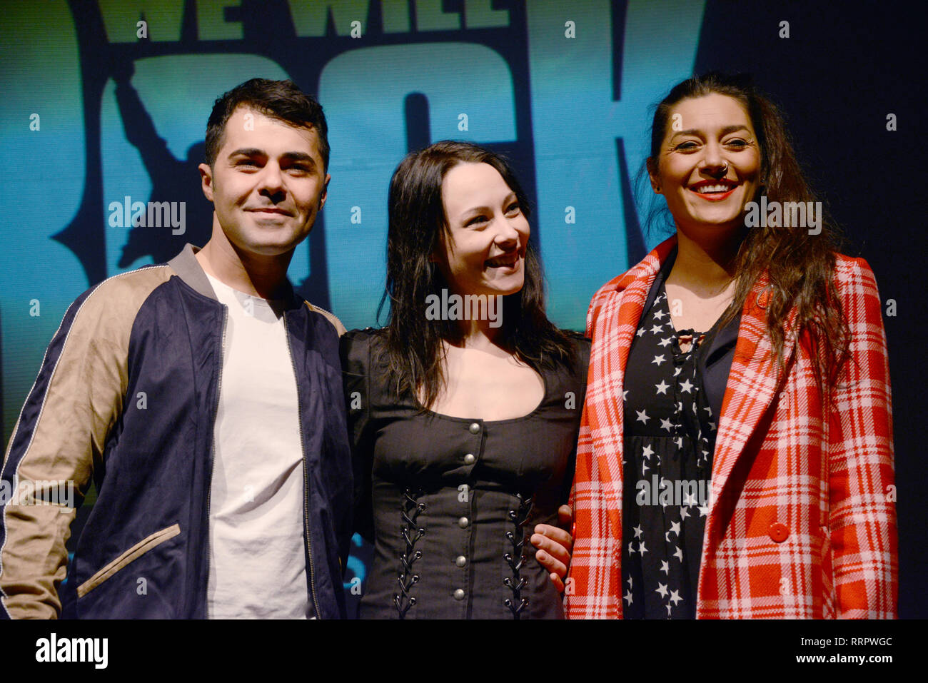 Rome, Italy. 26th Feb, 2019. Some of the protagonists of the musical WE ...