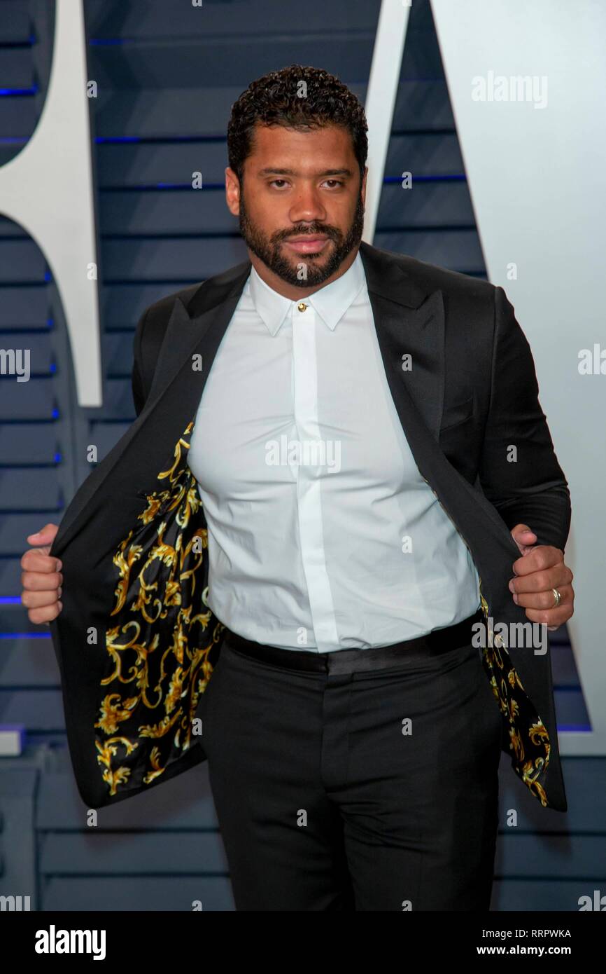 Russell Wilson attends the Vanity Fair Oscar Party at Wallis Annenberg ...