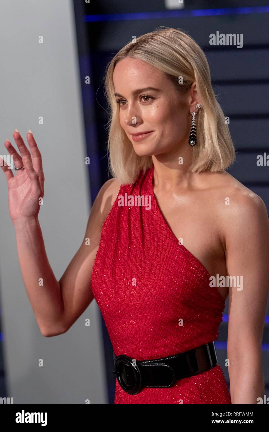 Brie Larson attends the Vanity Fair Oscar Party at Wallis Annenberg ...