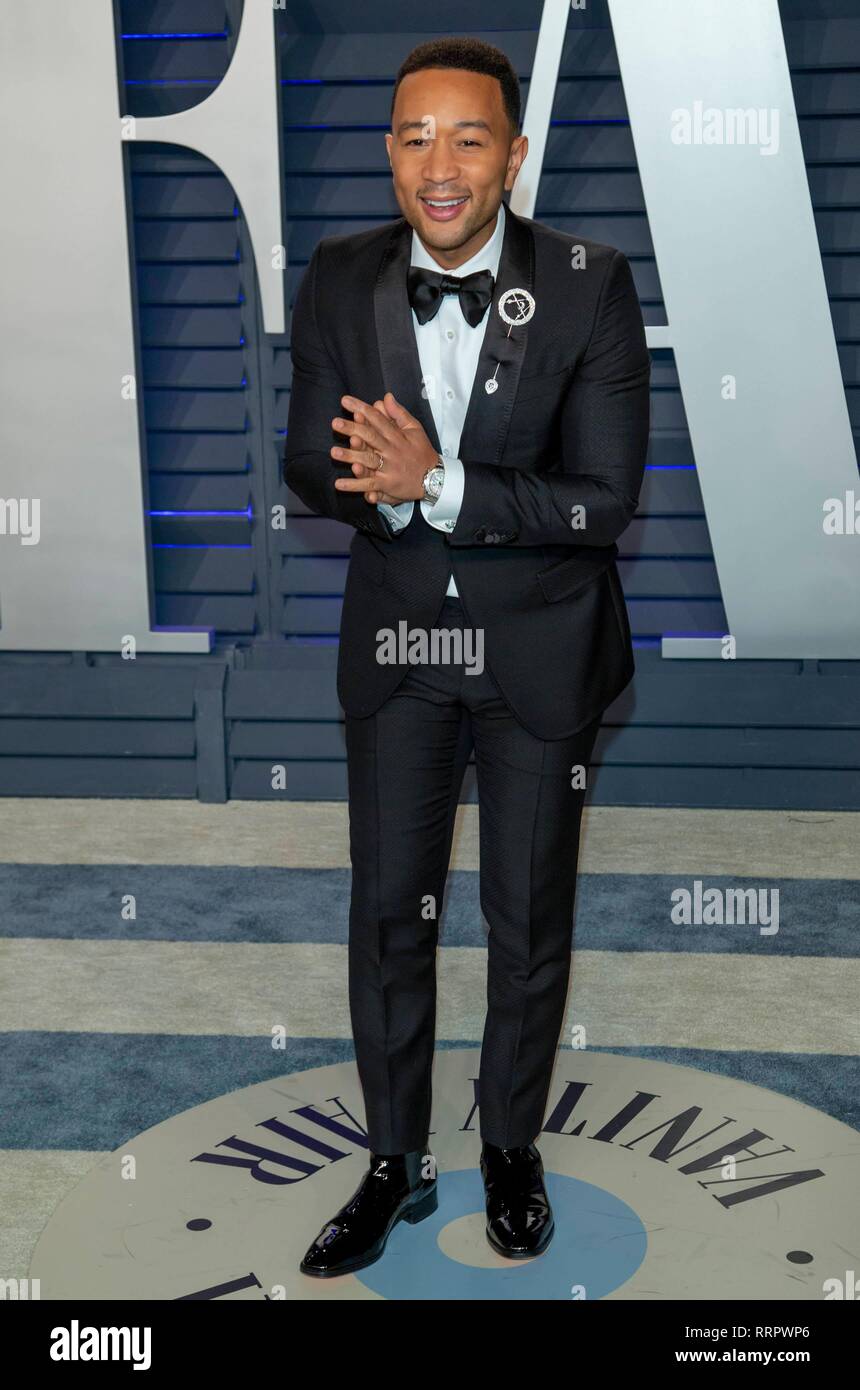 John Legend attends the Vanity Fair Oscar Party at Wallis Annenberg ...