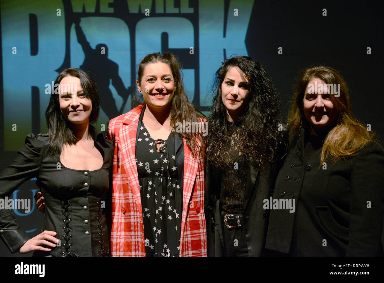 Rome, Italy. 26th Feb, 2019. Some of the protagonists of the musical WE ...