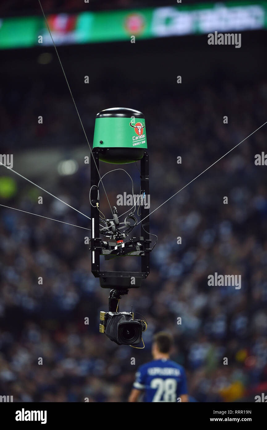 The overhead tv spider camera during the match hi-res stock photography ...